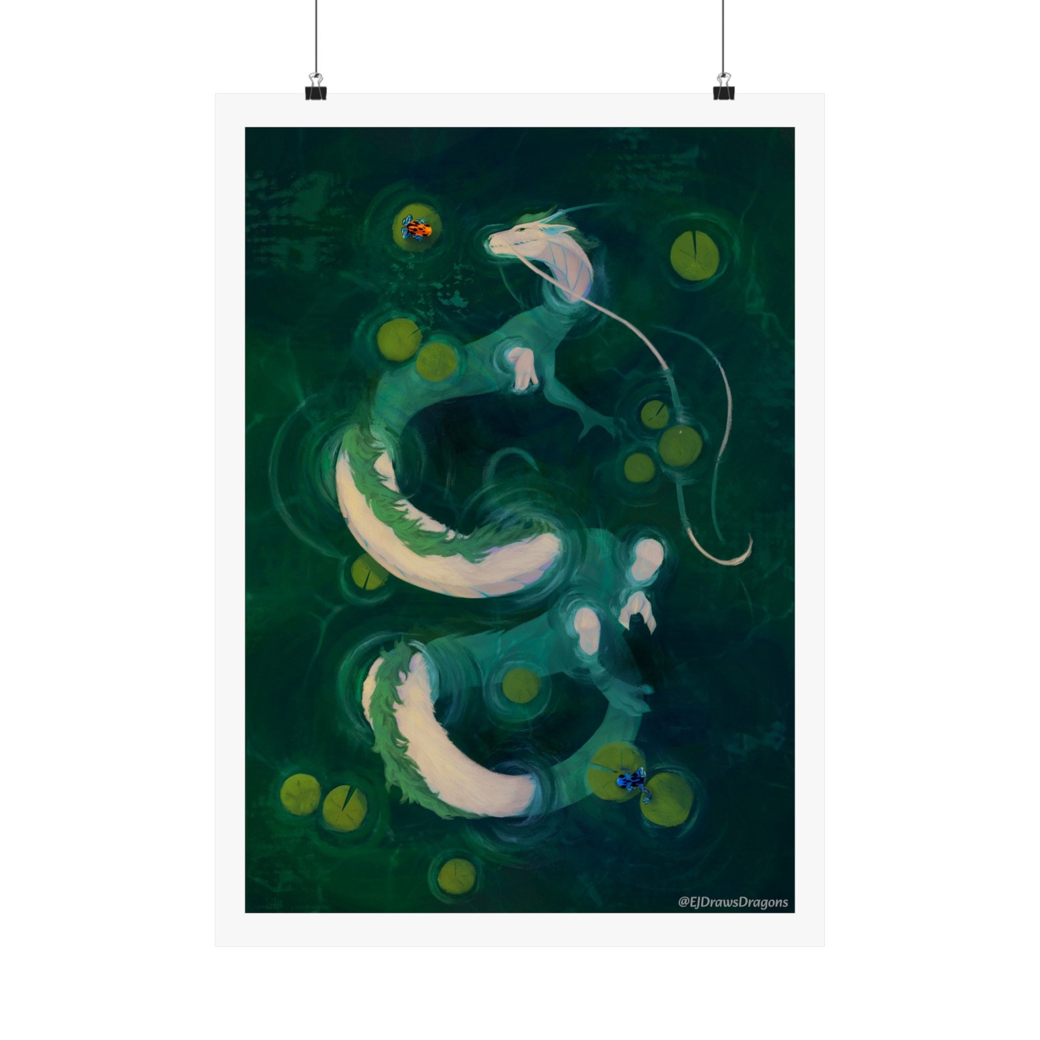Spirited Away Dragon Haku Painting, Spirit of the Kohaku River 11x16 ...