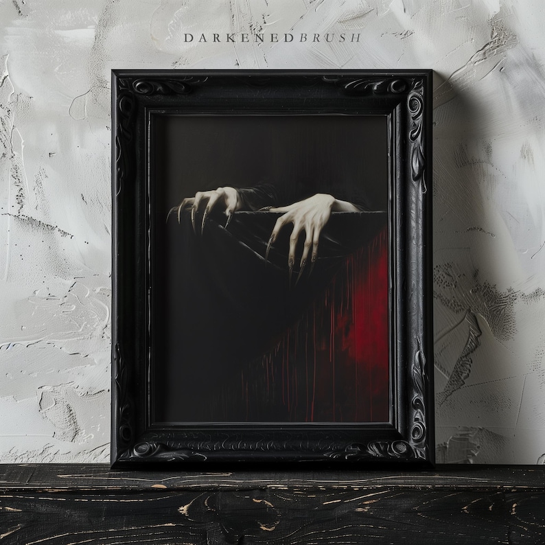 Clawed Hands Dracula Vampire Print, Gothic Art Dark Academia Print ...