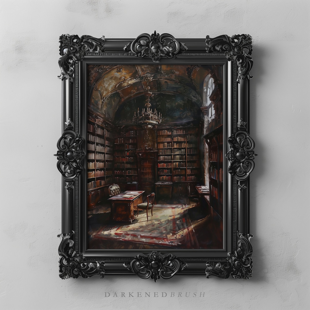 Victorian Vintage Library Reading Room Wall Art Vintage Books Library ...