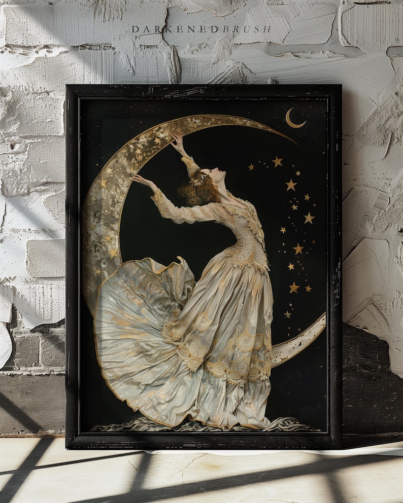 Celestial Goddess Art Print, Gothic Romance Decor, Dark Cottagecore ...