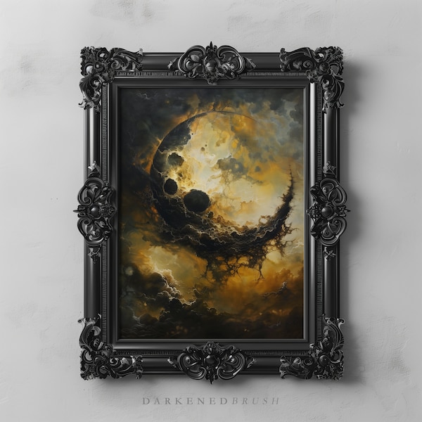 Moon Painting - Etsy
