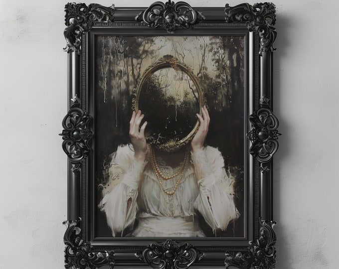 Veil Lady Witchy Woman, Dark Gothic Printable Art, Witch Wall Art, Dark ...