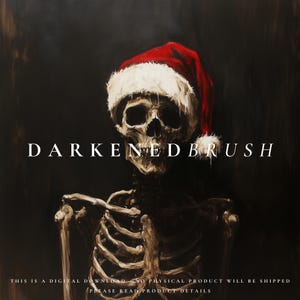 Merry Macabre Skeleton Art Dark Academia Gothic Christmas Decor ...