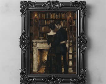 Antique Gothic Library | Books Vintage Oil Painting, Dark Academia ...