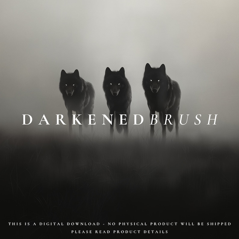 Gothic Wolf Art Printable Wolfpack in Fog Gothic Oil Wildlife Painting ...