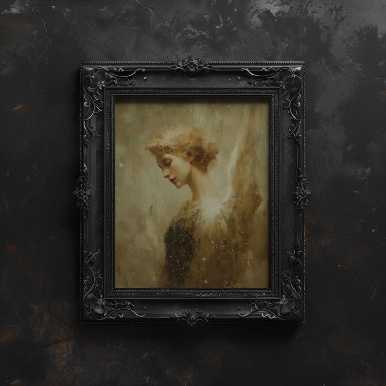 Christmas Angel Portrait, Christian Wall Art, Sacred Catholic Winter ...