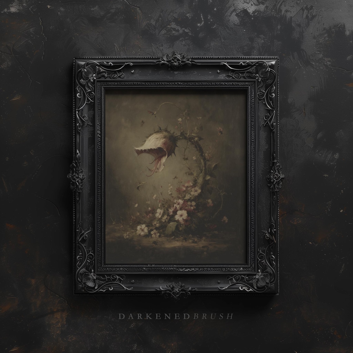 Dark Floral Monster Carnivorous Plant in Gothic Flower Still Life ...