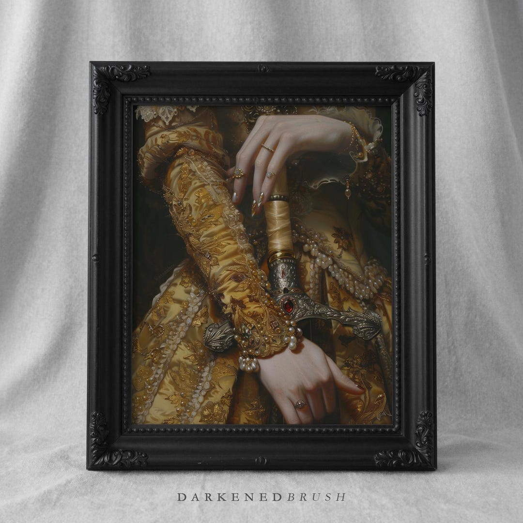Victorian Woman With Sword in Gold Gown – Medieval Renaissance Dark ...