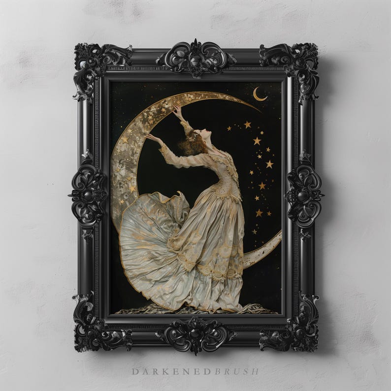 Celestial Goddess Art Print, Gothic Romance Decor, Dark Cottagecore ...