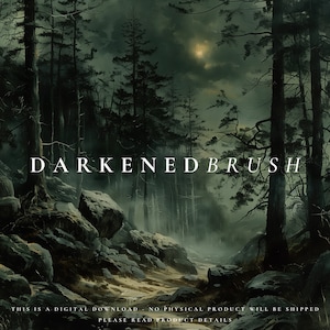 Moonlit Dark Forest Painting, Moody Landscape Wall Art, Dark ...