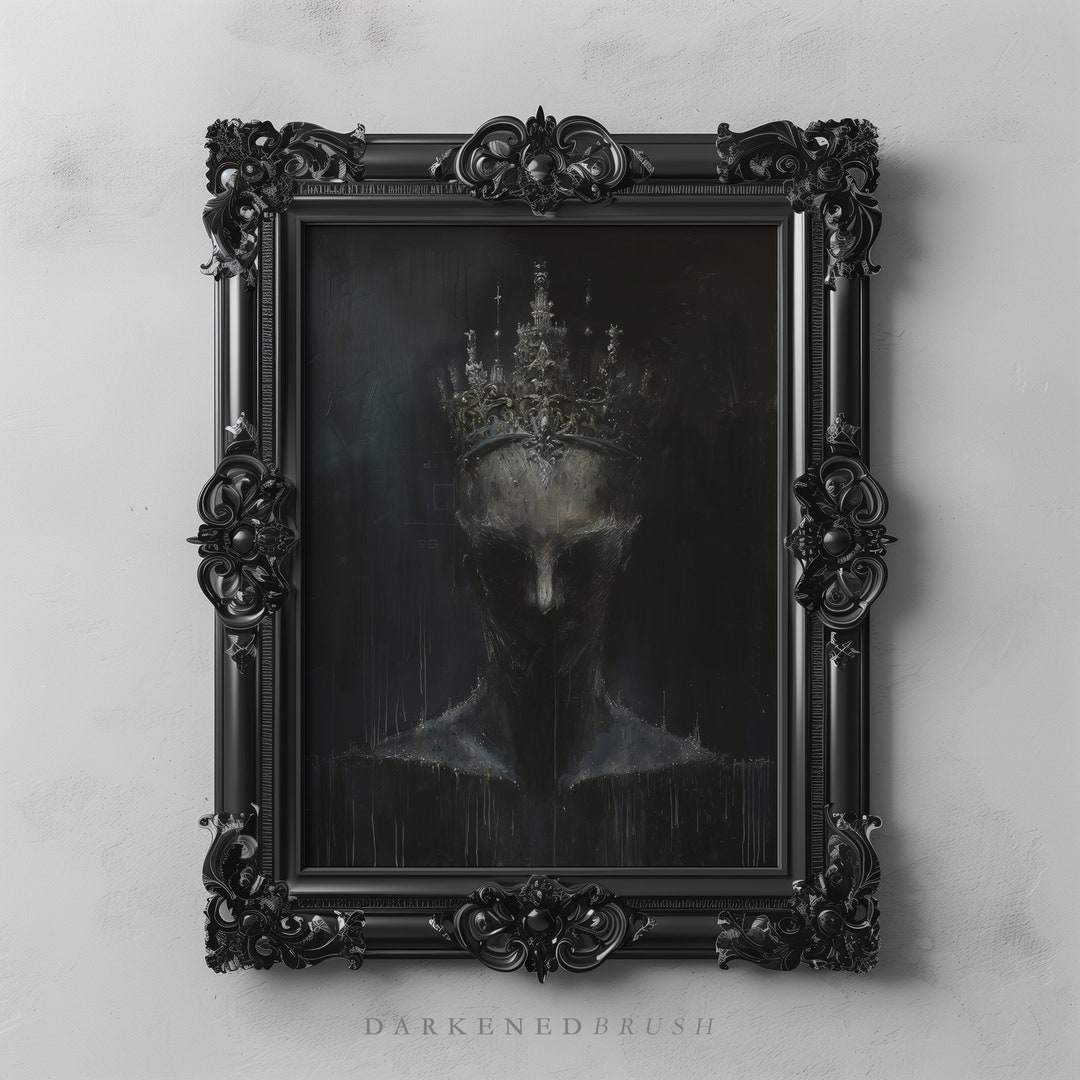 Gothic Cyber Punk Regal Art Print, Dark Oil Painting, Moody Sci Fi ...