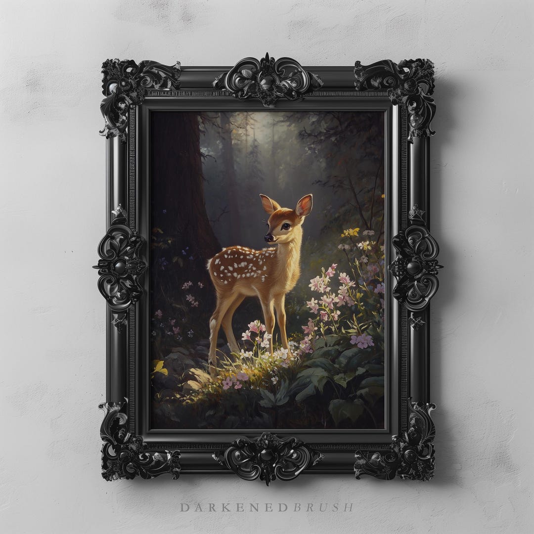 Enchanted Forest Fawn Printable Storybook Woodland Deer Digital Art ...
