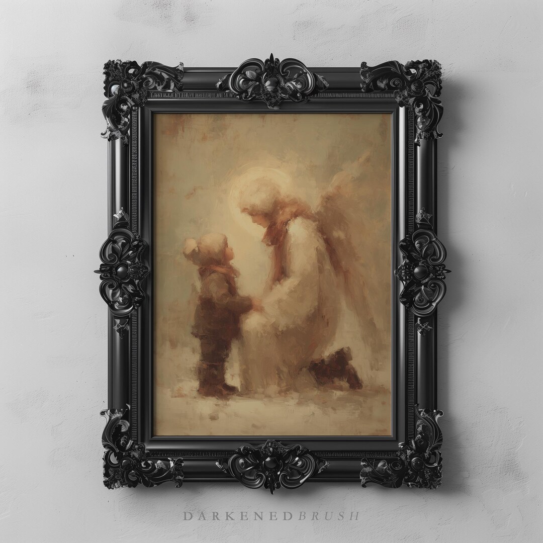 Guardian Angel Guiding Child, Christian Family Wall Art, Religious ...