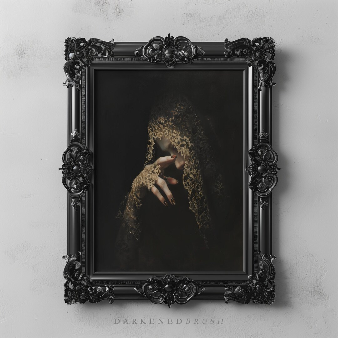 Veil Lady Witchy Woman, Dark Gothic Printable Art, Witch Wall Art, Dark ...