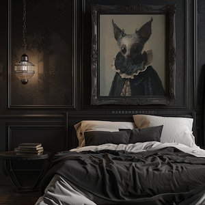 Gothic Bat Art, Victorian Vampire Bat Gift, Dark Academia Gothic Oil ...