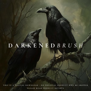 Gothic Crows Art Printable, Birds on Branch Dark Fantasy Forest Raven ...