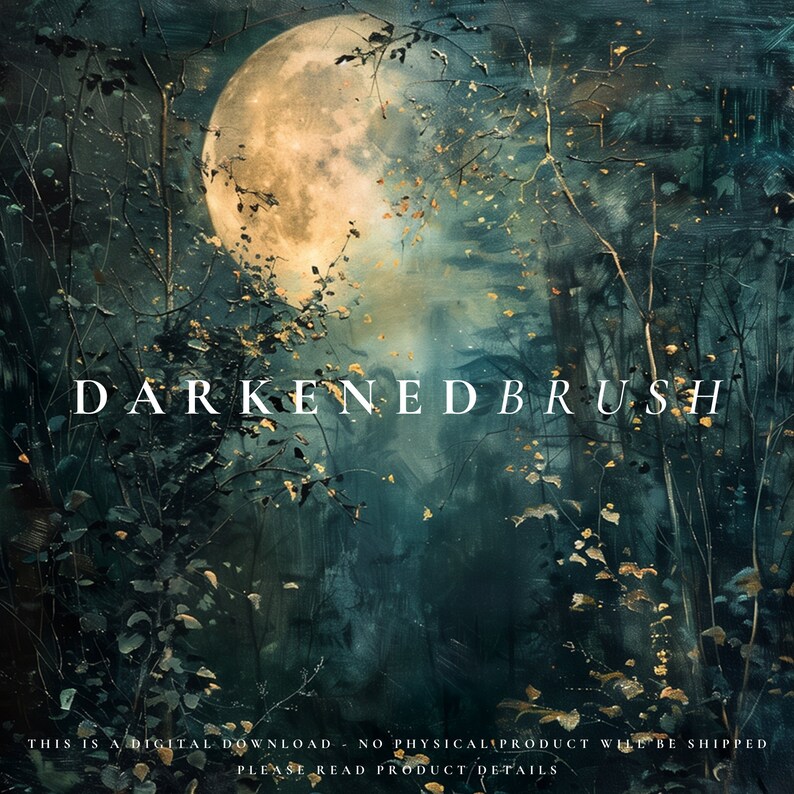 Dark Cottagecore Full Moon Art Print, Moody Wall Art, Forestcore Gothic ...