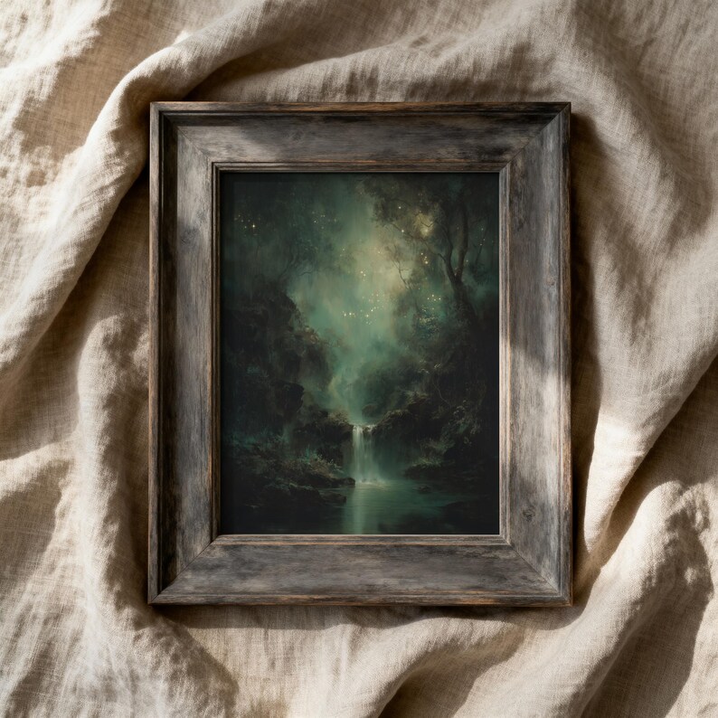 Enchanted Forest Waterfall Art Printable Dreamy Magical Woodland ...