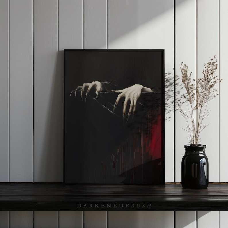 Clawed Hands Dracula Vampire Print, Gothic Art Dark Academia Print ...