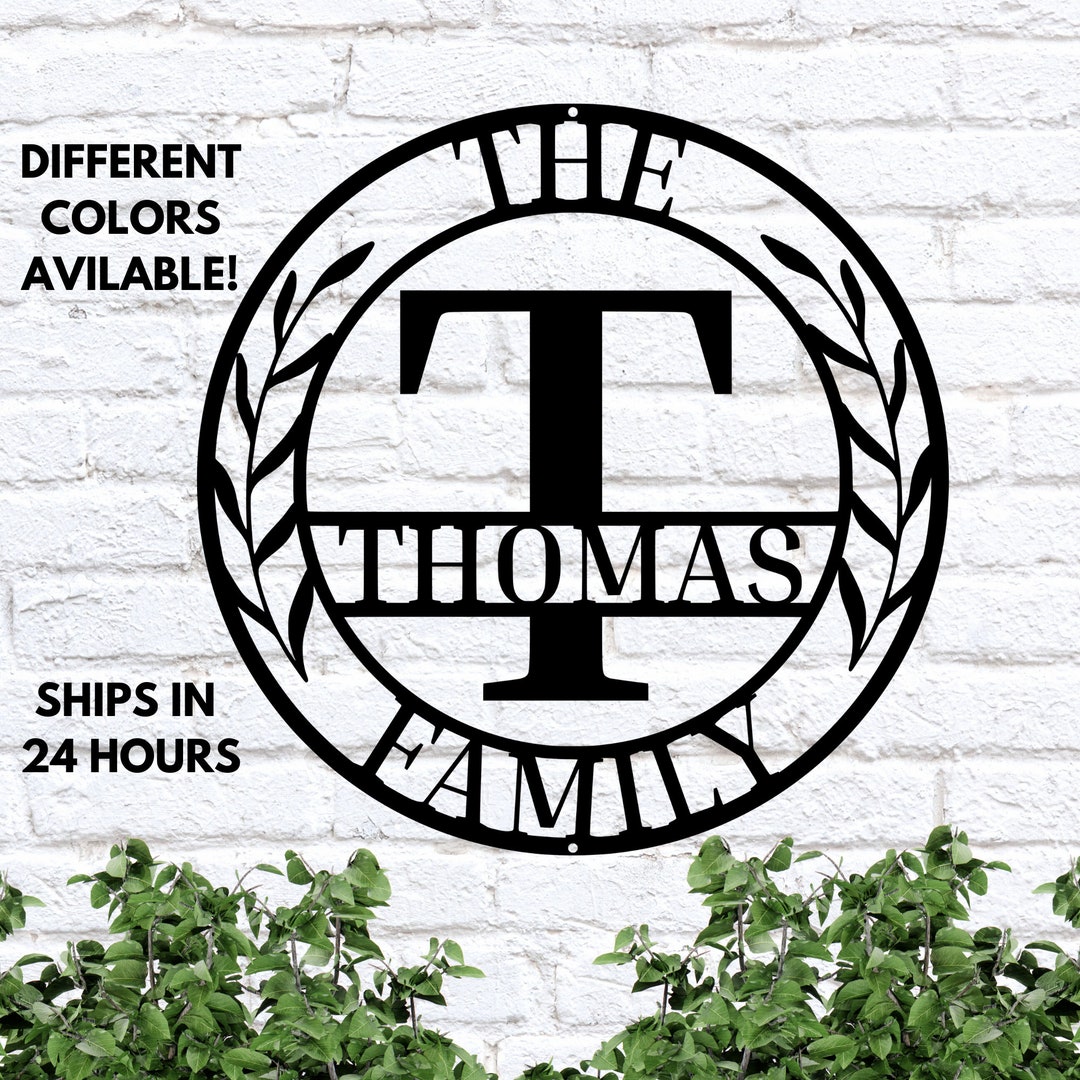 Elegant Custom Metal Sign, Personalized Family Name Metal Sign, Wedding ...