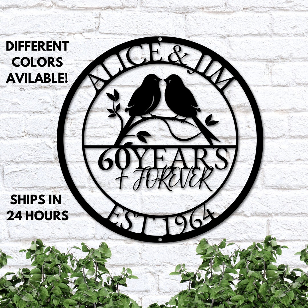 Elegant Custom Metal Sign, Personalized Family Name Metal Sign, Wedding ...