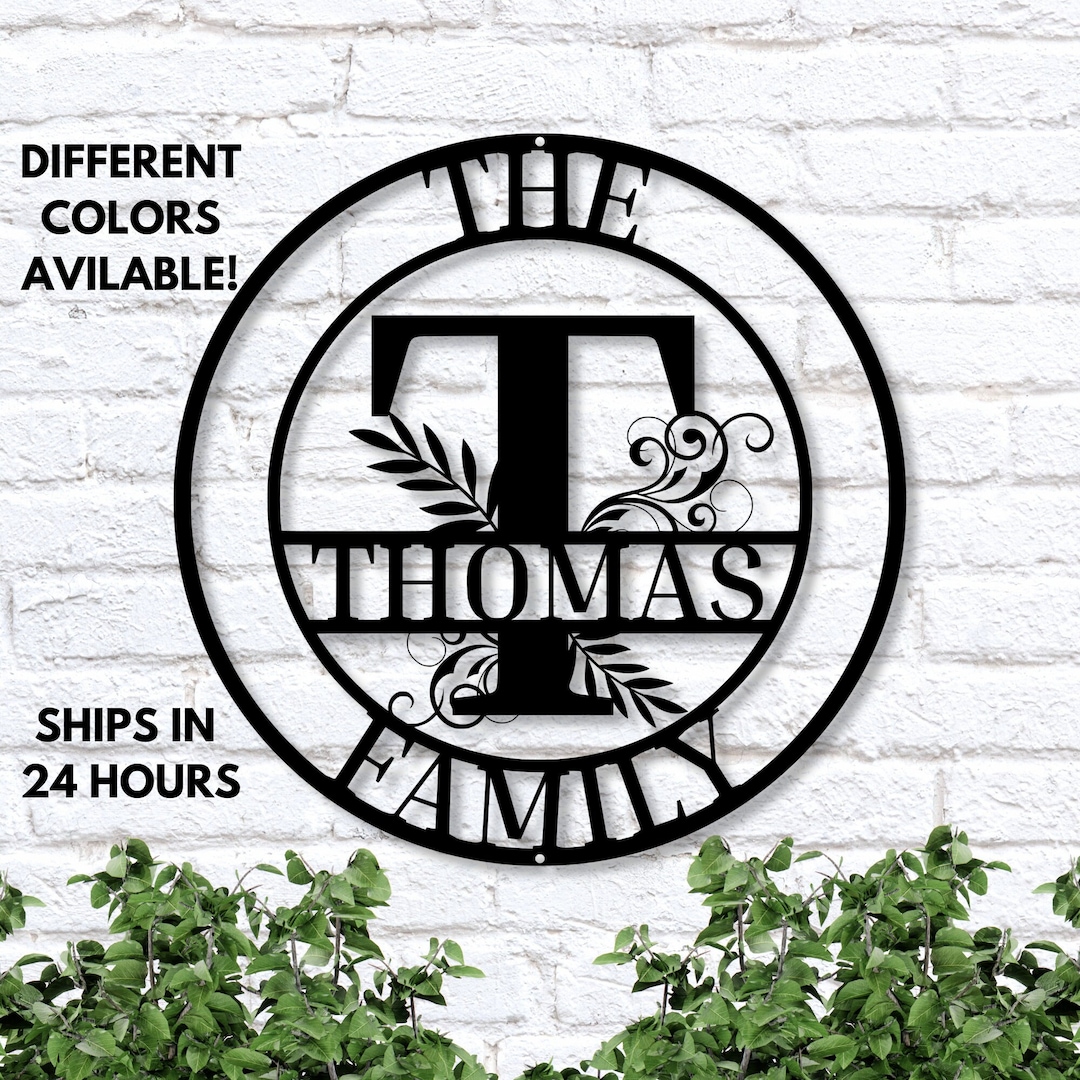 Elegant Custom Metal Sign, Personalized Family Name Metal Sign, Wedding ...