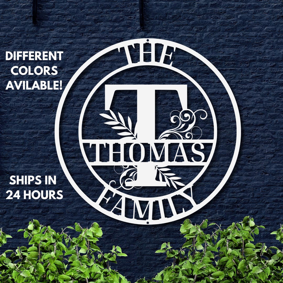 Elegant Custom Metal Sign, Personalized Family Name Metal Sign, Wedding ...