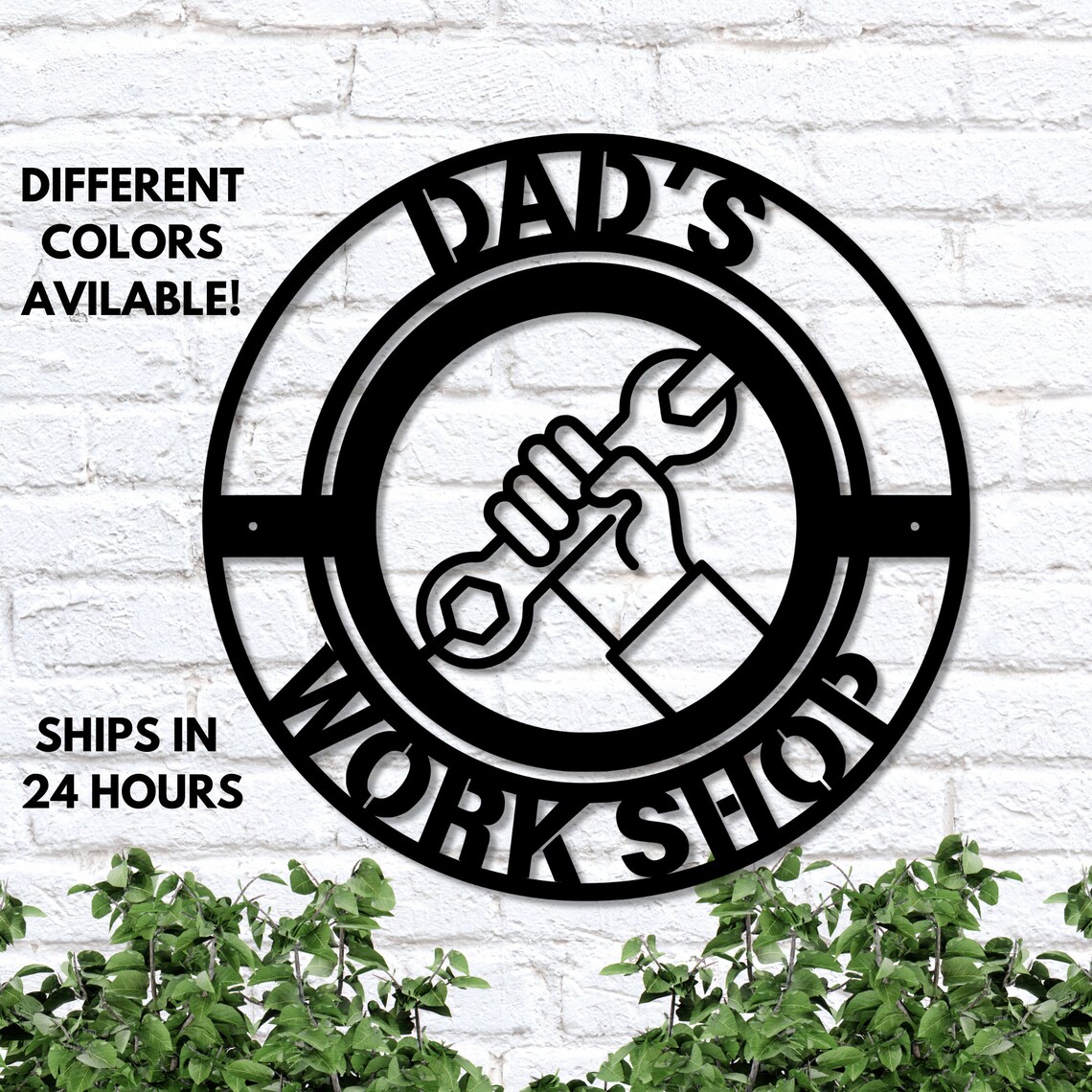 Personalized Fathers Day Gift for Dad, Dads Work Shop Metal Sign ...