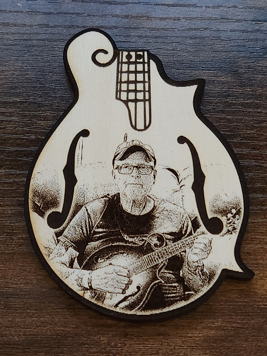 Laser Engraved Mandolin F-type Shaped Wood Photo/engraved Musician ...