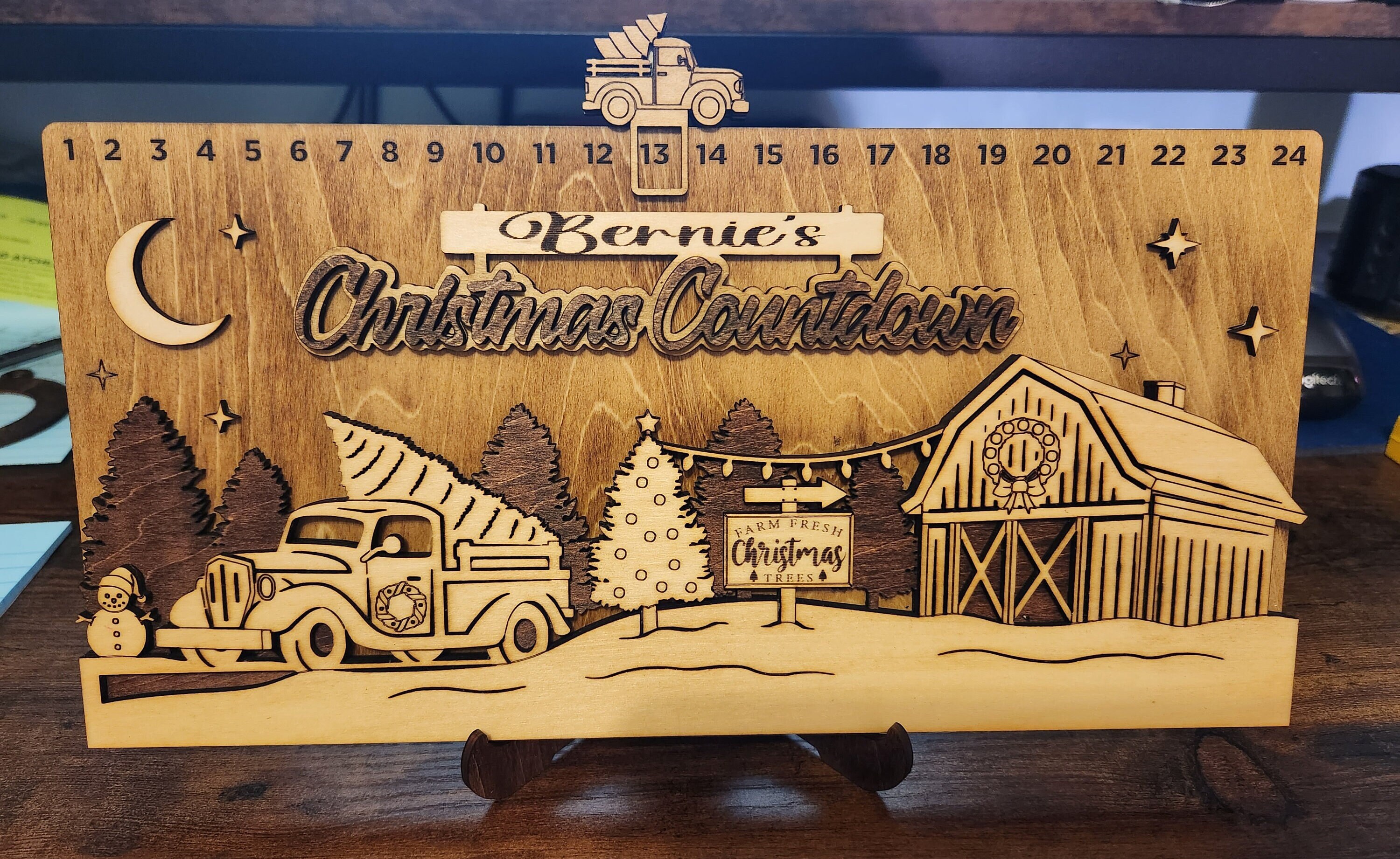 Personalized Wood Christmas Countdown Calendar/christmas Wood Advent ...