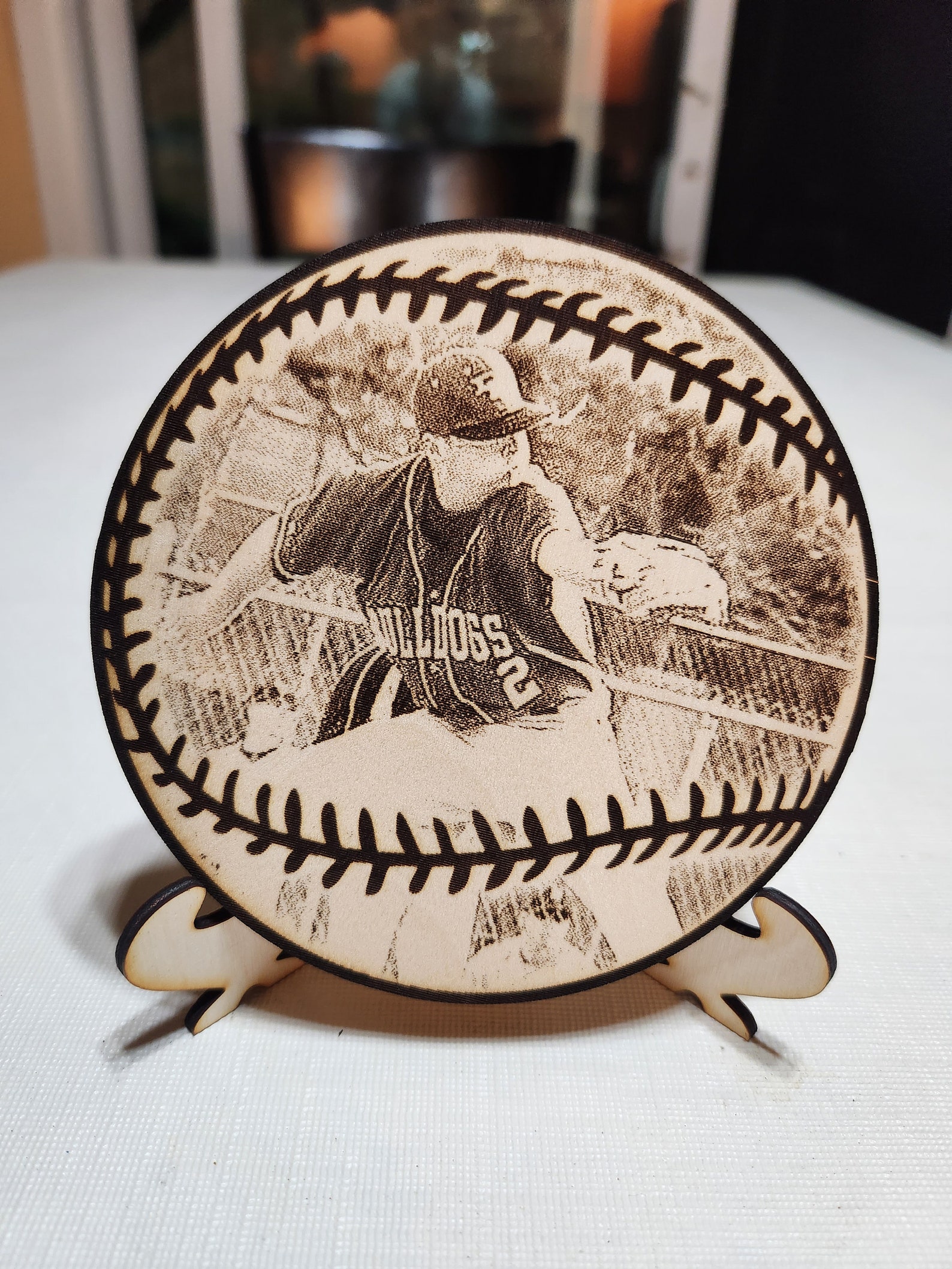 Laser Engraved Baseball Photo-wood Baseball Photo-baseball Photo Magnet ...