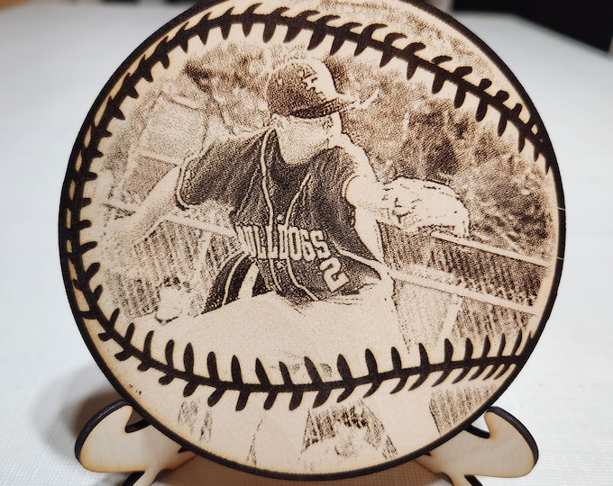 Laser Engraved Baseball Photo-wood Baseball Photo-baseball Photo Magnet ...