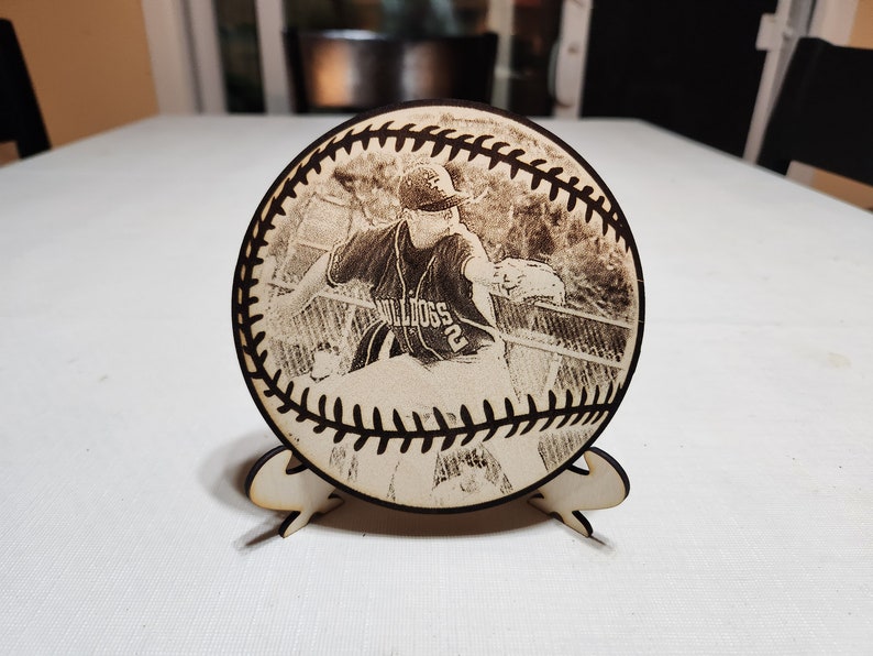 Laser Engraved Baseball Photo-wood Baseball Photo-baseball Photo Magnet ...
