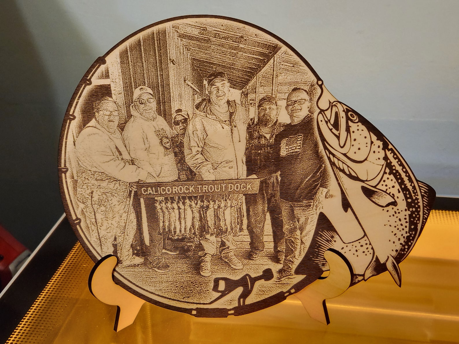 Laser Engraved Wood Fishing Photo/engraved Fishing Photo/engraved ...