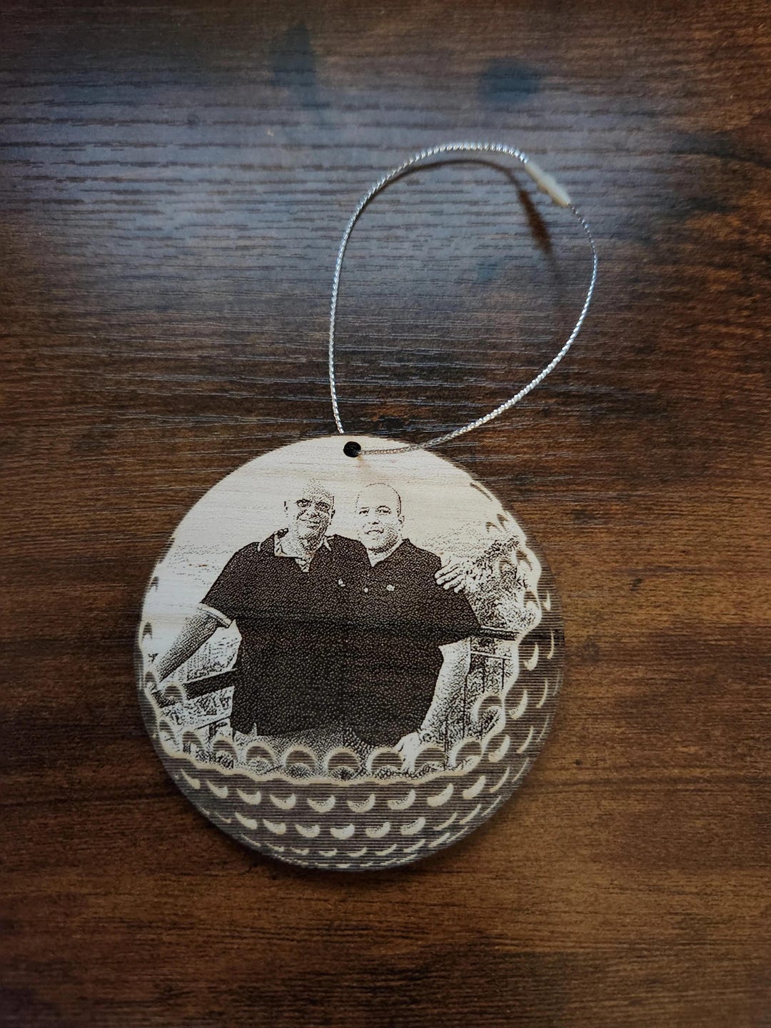 Laser Engraved Golf Ball Photo Ornament-wood Golf Ball Ornament-golf ...