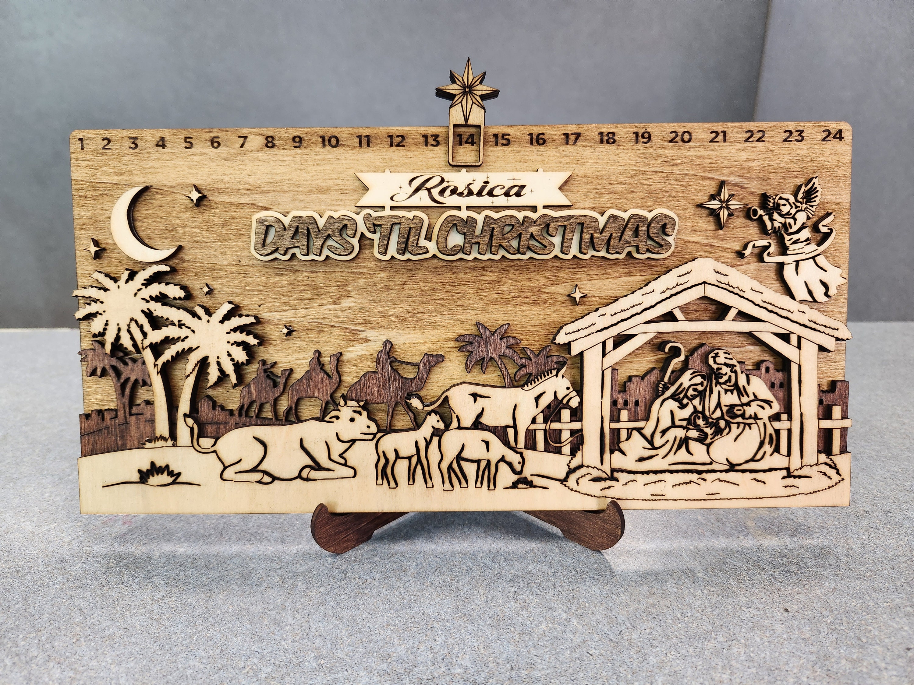 Personalized Wood Christmas Countdown Calendar/christmas Wood Advent ...