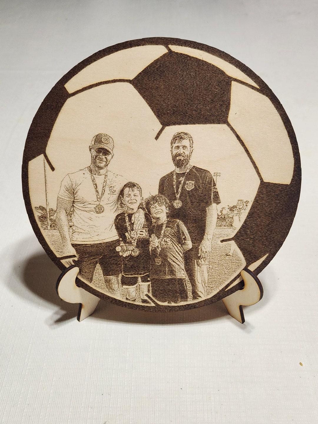 Laser Engraved Soccer Photo-wood Soccer Ball Photo-soccer Photo Magnet ...