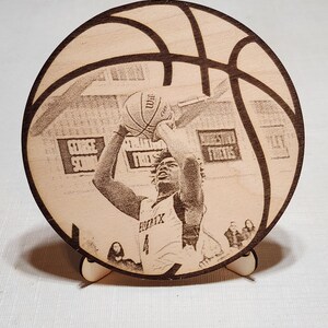 Laser Engraved Basketball Photo-wood Basketball Photo-basketball Photo ...