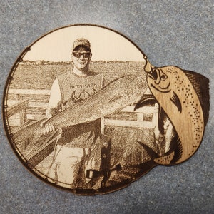 Laser Engraved Wood Fishing Photo/engraved Fishing Photo/engraved ...