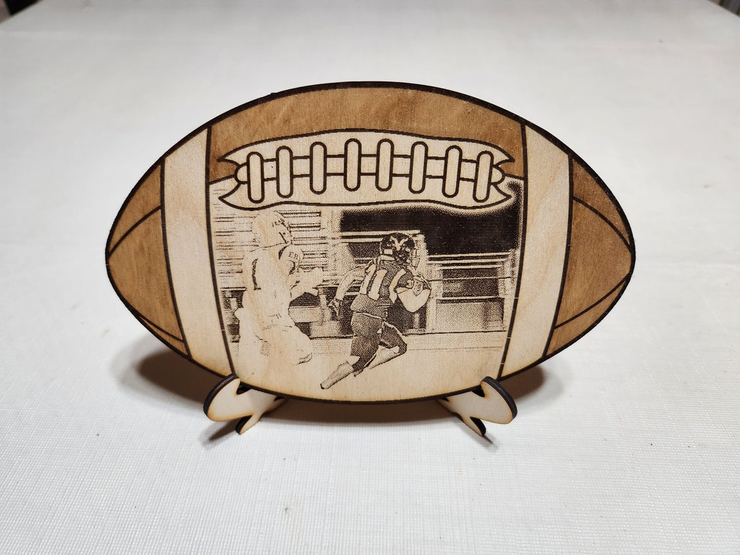 Laser Engraved Football Photo-wood Football Photo-football Photo Magnet ...