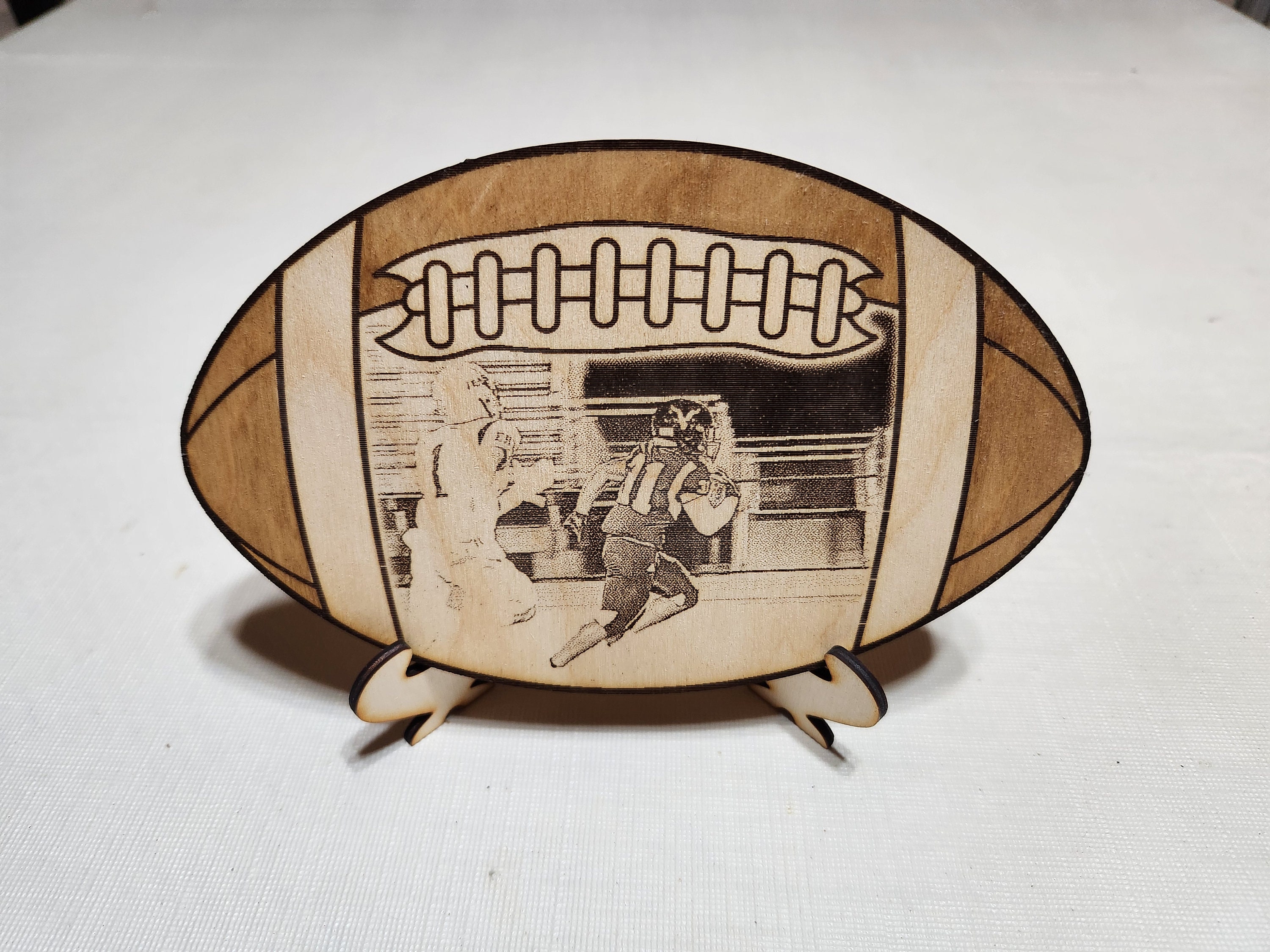 Laser Engraved Football Photo-wood Football Photo-football Photo Magnet ...