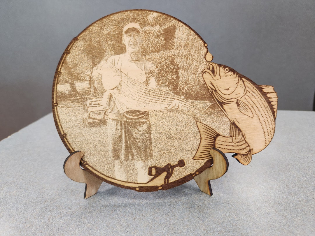 Laser Engraved Wood Fishing Photo/engraved Fishing Photo/engraved ...