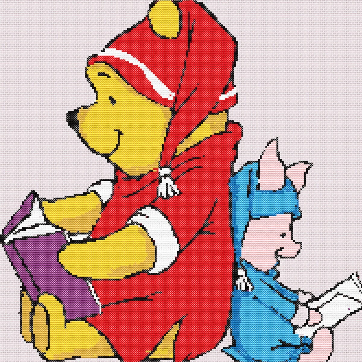Pooh & Piglet Bedtime Stories Cross Stitch Pattern, Children's ...