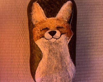 Fox Rock Painting - Etsy