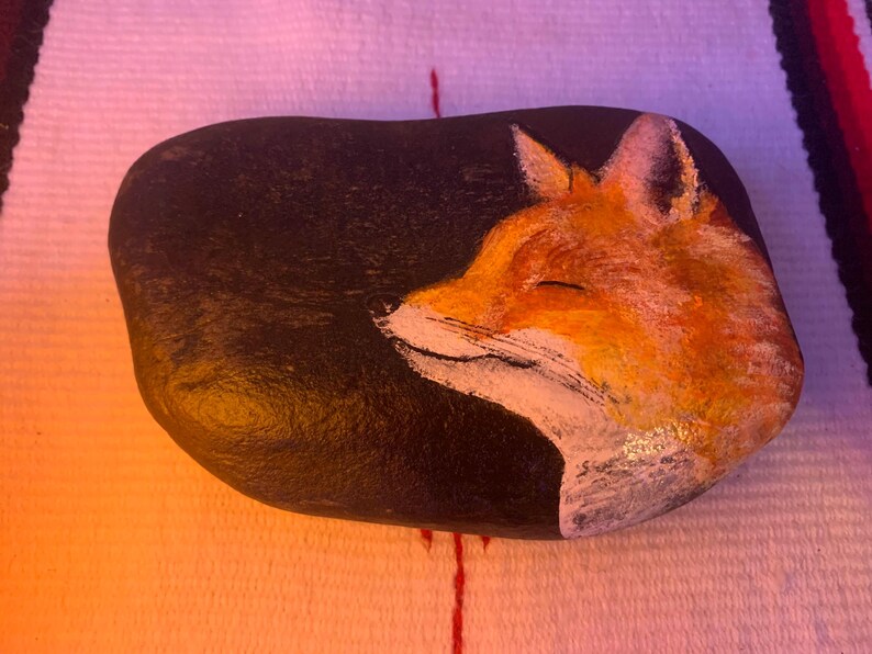 Fox Rock Painting - Etsy