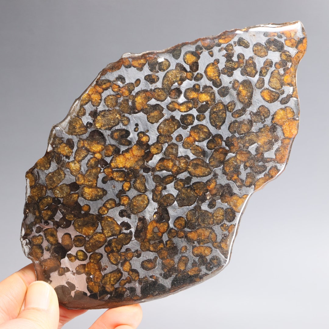 195g SERICHO Pallasite Olive Meteorite Slices From Kenya quality ...