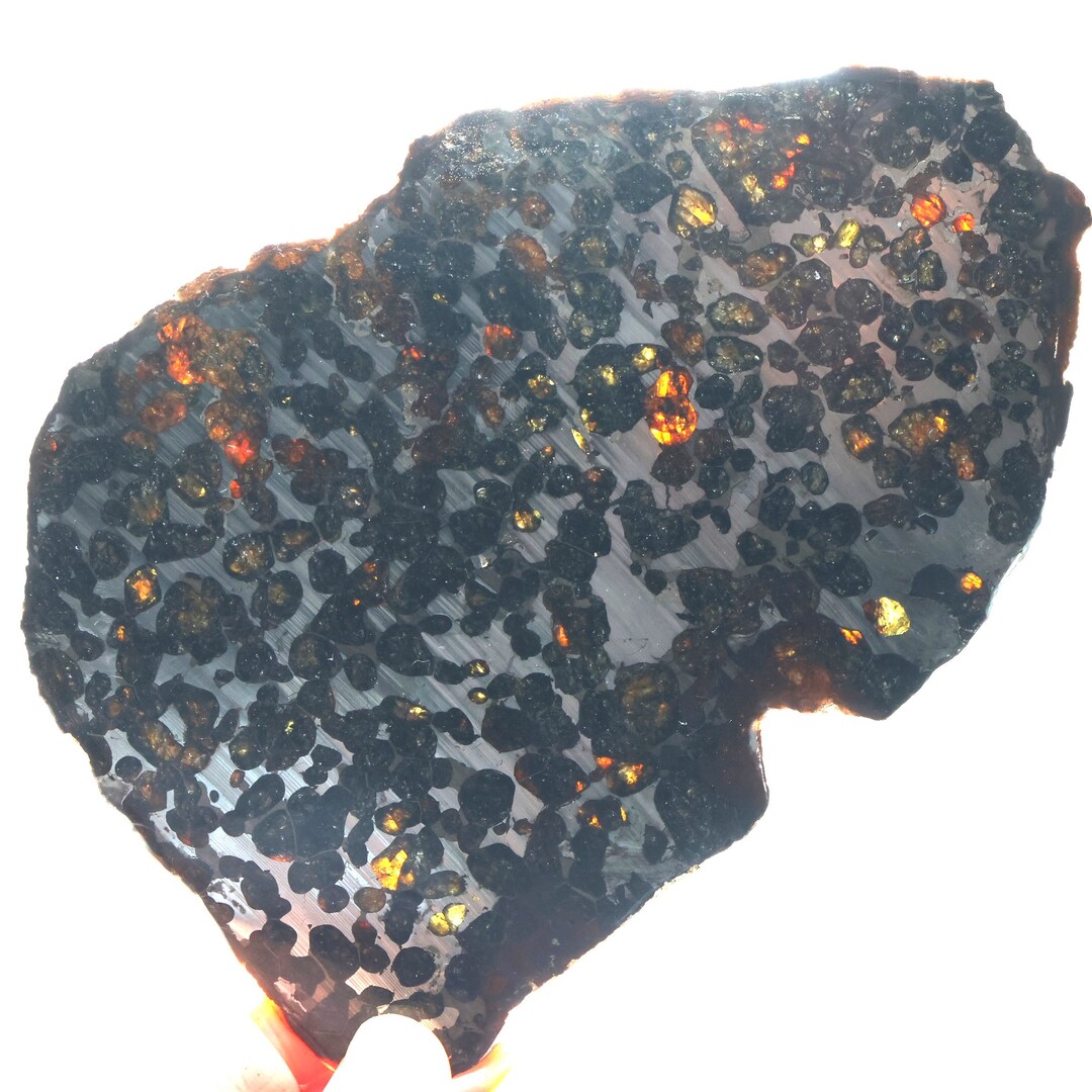 155g SERICHO Pallasite Olive Meteorite Slices From Kenya quality ...