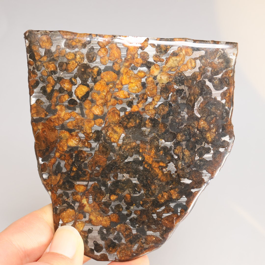104g SERICHO Pallasite Olive Meteorite Slices From Kenya quality ...