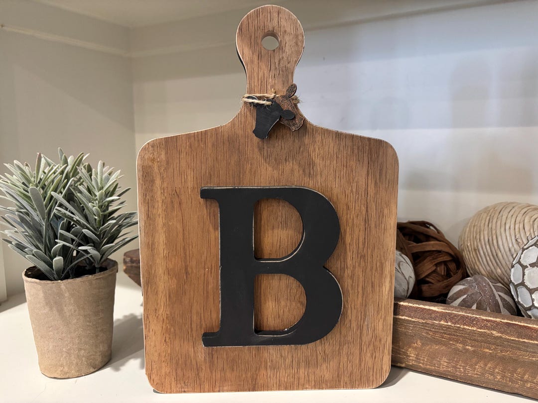 Personalized Cow Tag Decor: Wooden Letter Board, Western Farmhouse ...