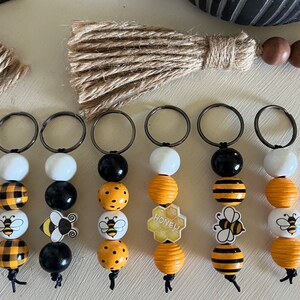 Honey Bee Beaded Keychain: Bee Keeper Gift - Etsy